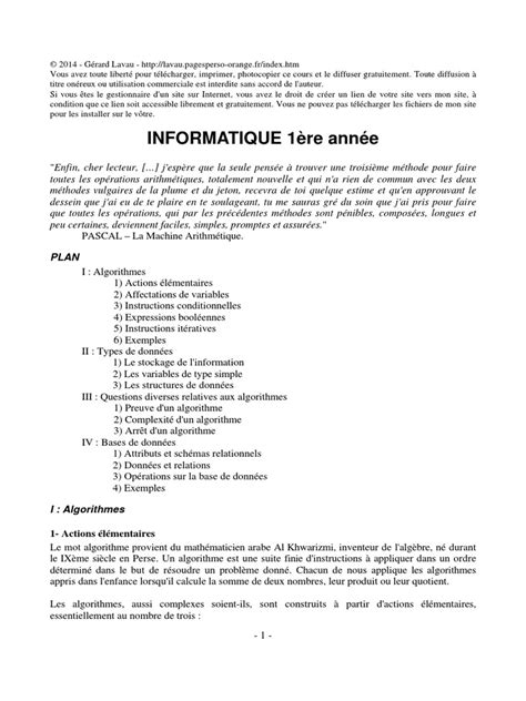 algo 1 descargar gratis pdf booléen programmation informatique