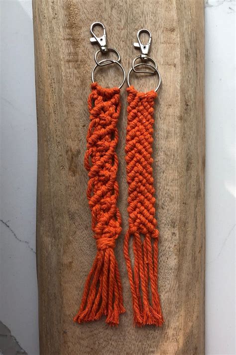 Macrame Boho Keychain Macrame Fringe Keyring Modern Etsy