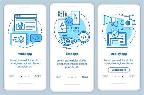 Application Development Onboarding Mobile App Page Screen Vector