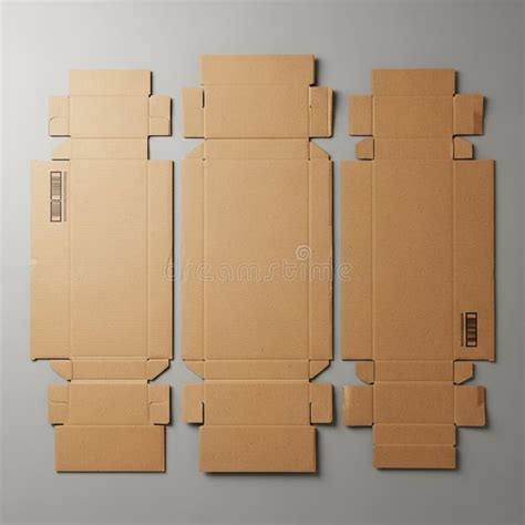 Three Unfolded Cardboard Box Templates Are Laid Out On A Flat S Stock