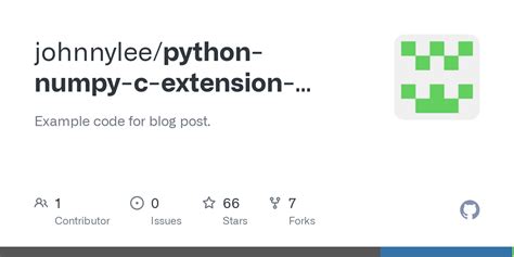 Github Johnnyleepython Numpy C Extension Examples Example Code For