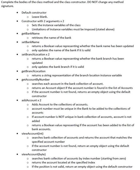Solved Bank Class Create The Necessary Instance Variables