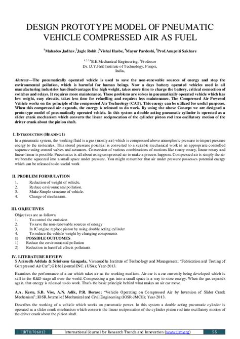pdf design prototype model of pneumatic vehicle compressed air as fuel