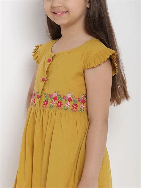 Bitiya By Bhama Girls Mustard Empire Dress At ₹ 65900 महिलाओं की डिजाइनर ड्रेस लेडीज डिजाइनर