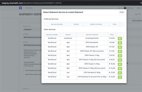 1 New Shipping Integration Sendcloud · Issue 108 · Newmatikerp