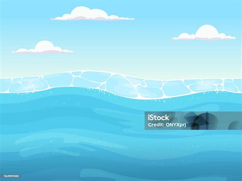 물 게임 원활한 파도 벡터와 2d 게임 디자이너 바다 강 또는 바다에 대한 액체 파란색 표면 배경 설계도에 대한 스톡 벡터 아트 및 기타 이미지 Istock