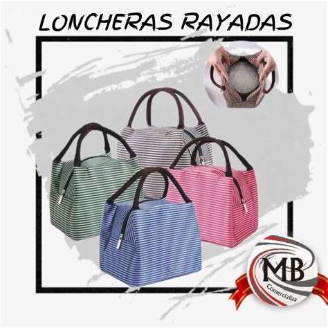 Loncheras Rayadas 23x16 Cm Mb Comercializa