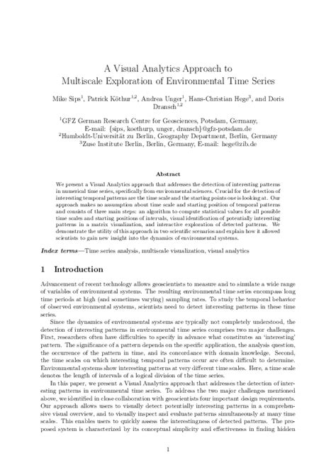 Pdf A Visual Analytics Approach To Multiscale Exploration Of Environmental Time Series