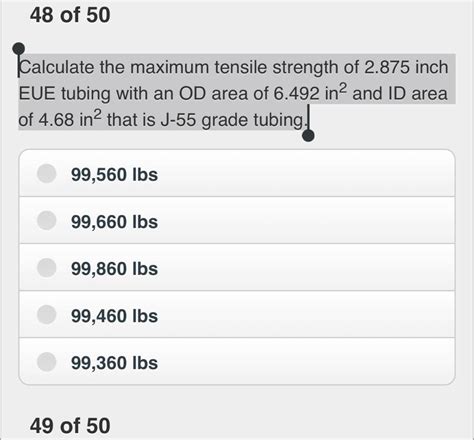 48 Of 50 Calculate The Maximum Tensile Strength Of Chegg Com