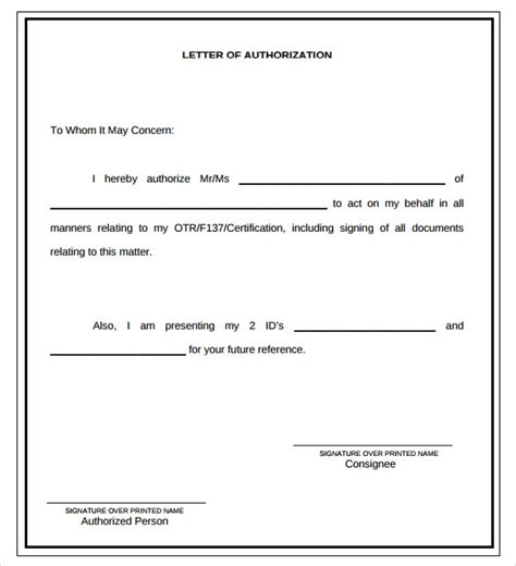Authorized Signatory Letter Format