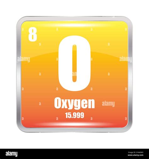 Oxygen Element Square O Symbol Atomic Number 8 Atomic Mass 15999