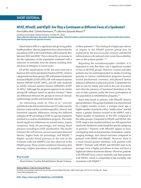 Pdf Hfref Hfmref And Hfpef Are They A Continuum Or Different Faces
