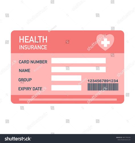 Health Insurance Card Flat Design On Stock Vector Royalty Free