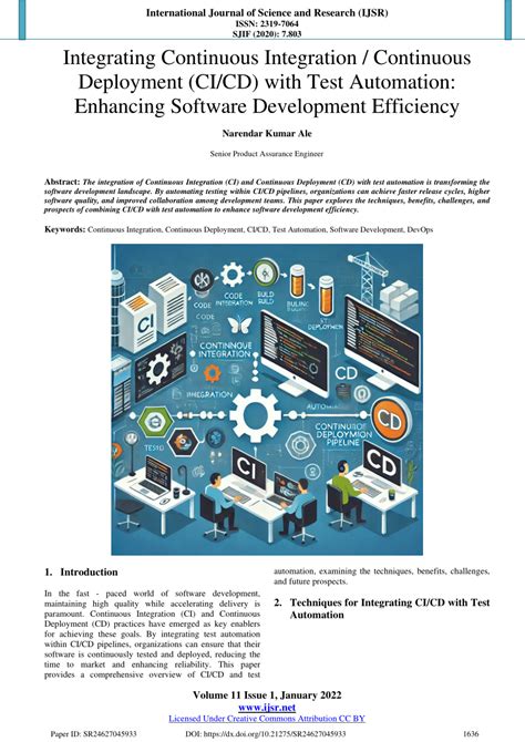 Pdf Integrating Continuous Integration Continuous Deployment Cicd With Test Automation