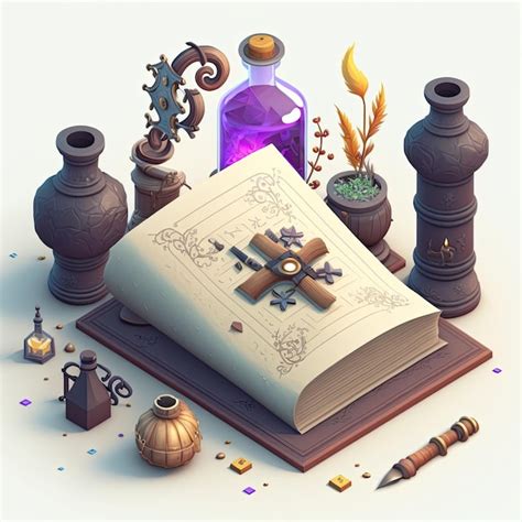 Premium Photo Rpg Scroll Isometric Rpg Item Object For Rpg Game
