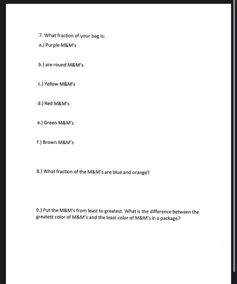 Probability Mandm Activity