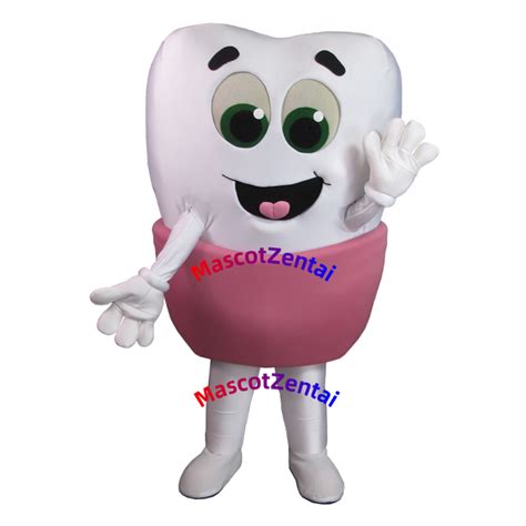 Cartoon Tooth Mascot Costume With Big Eyes