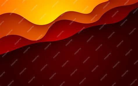 Premium Vector Abstract Orange Red Gradient Wavy Papercut Overlap