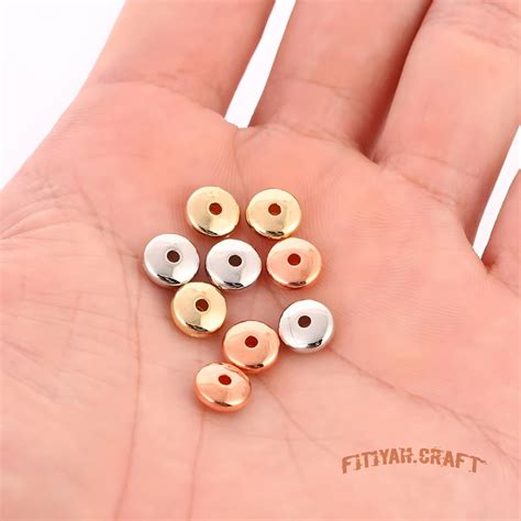 Jual Spacer Pembatas Bulat Pipih Plating 3x8 Mm Lot Manik Manik Pembatas Model Bulat Pipih