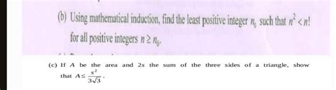 solved b ﻿using mathematical induction find the least