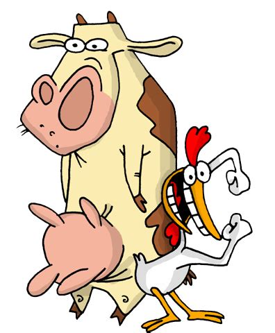 La Vaca Y El Pollito Personajes De Dibujos Animados Antiguos