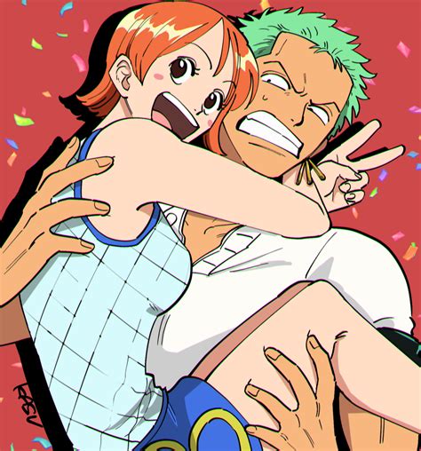 Nami And Roronoa Zoro One Piece Drawn By Kasuga Akira Danbooru