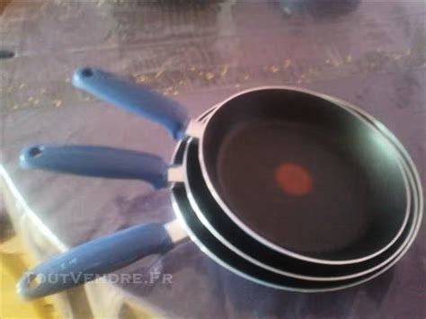 Lot De 3 Poeles Bleues Tefal Durabase Technology Bertric Burée 24320