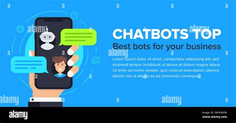 Chatbot Vector Flat Banner Design Horizontal Business Banner Template With Illustration Of Man