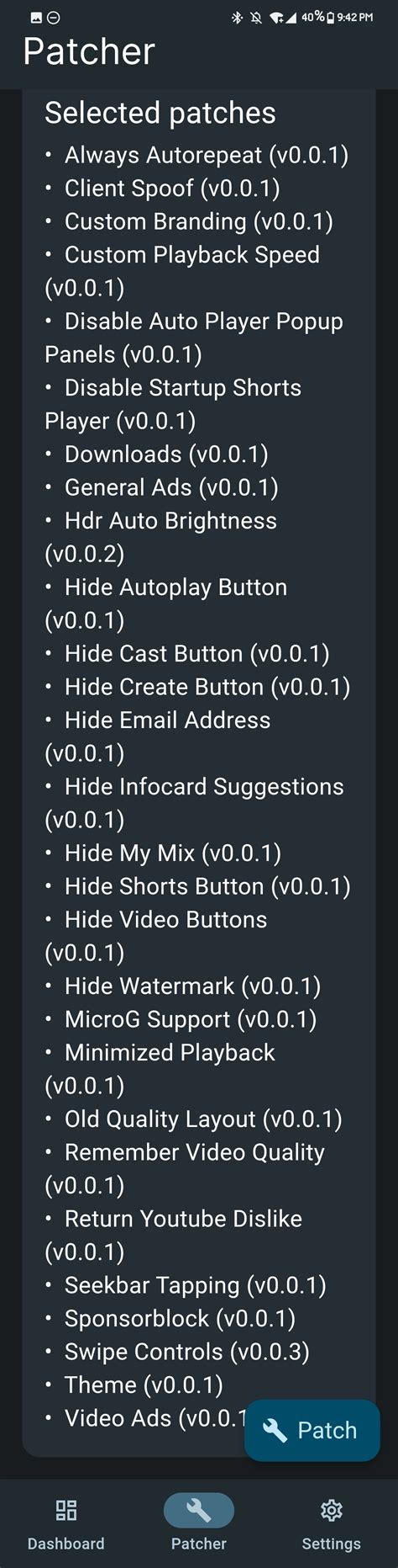 Bug Two Youtube Patches Not Working · Issue 431 · Revancedrevanced Manager · Github