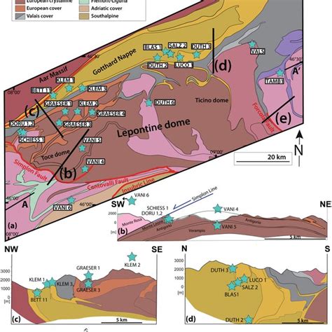 Map Of The Lepontine Metamorphic Dome Modified From Steck Et Al