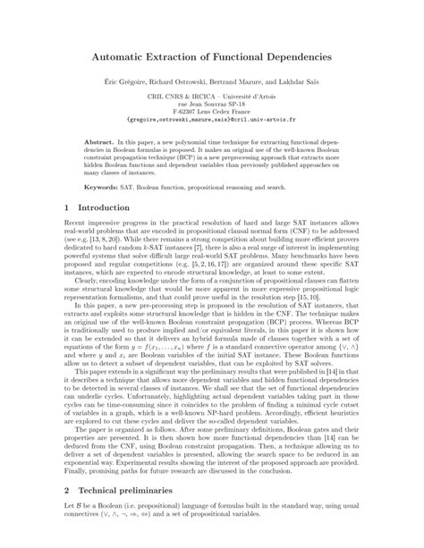 Pdf Automatic Extraction Of Functional Dependencies