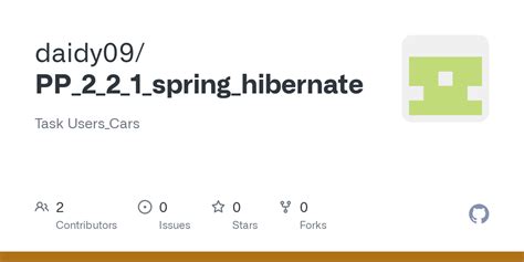 Github Daidy09pp221springhibernate Task Userscars