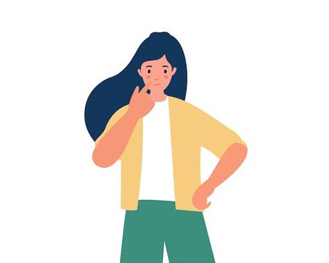 Premium Vector Thinking Woman Character Concept Of Thinking Decision