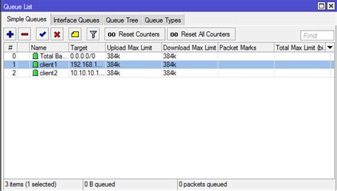 e o manajemen bandwidth menggunakan simple queue