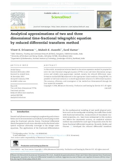 Pdf Analytical Approximations Of Two And Three Dimensional Time