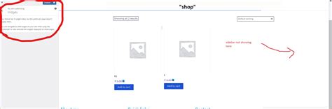 Php Sidebar On The Shop Page Is Not Showing But Showing In Blog And
