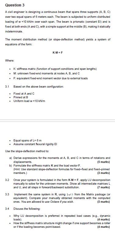 Continuous Beam Analysis Using The Slope Deflection Method A Continuous