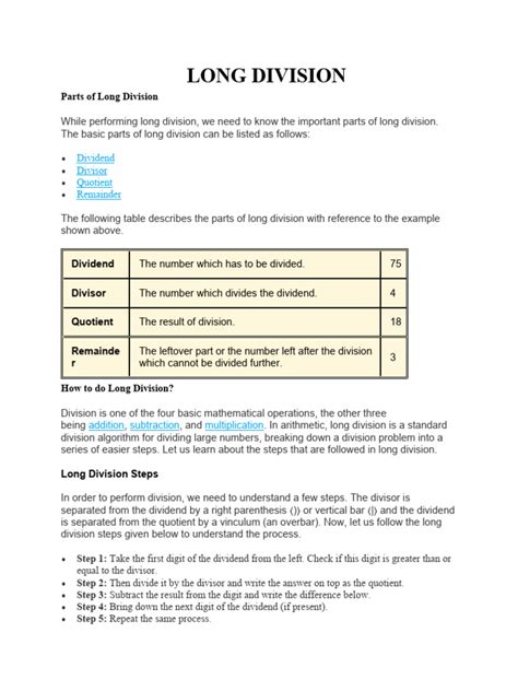 long division pdf division mathematics discrete mathematics