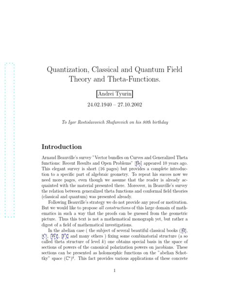 Quantization Classical And Quantum Field And Theta Functions Pdf