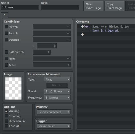 trigger map event at destination after teleporting player rpg maker