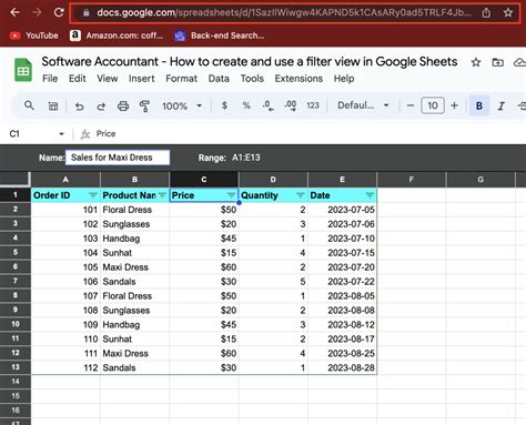 How To Create Use A Filter View In Google Sheets