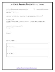 Adding And Subtracting Exponents Worksheets Worksheets Library
