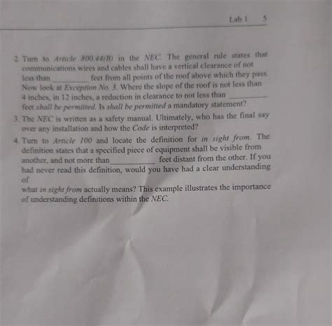 Solved Ure Use The National Electrical Code Nec To Answer