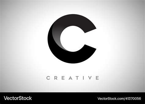 Black Letter C Logo Design With Minimalist Royalty Free Vector