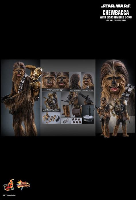 Chewbacca With Disassembled C 3po Hot Toys Mms766 Star Wars Figure