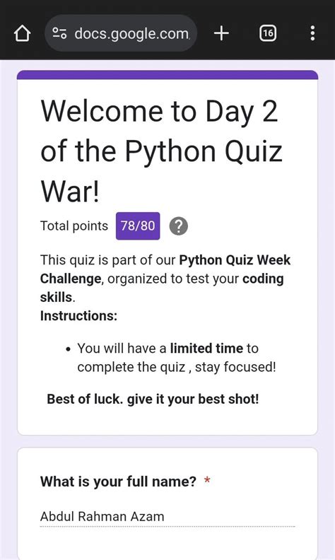 Giaic Fridaymorning Pythonquizpractice Python Abdul Rahman