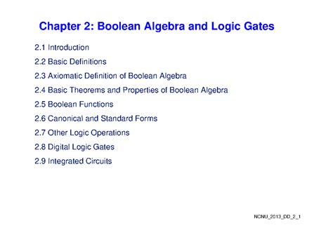 Unit 2 Digital Logic Design Chapter 2 Boolean Algebra And Logic Gates 2 Introduction 2
