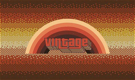 픽셀화 된 복고풍 베이지 색 노란색 빨간색과 갈색 배경 패턴 또는 비디오 게임 또는 프로모션 플라이어 디자인을위한 빈티지 8 비트 텍스처 펑키에 대한 스톡 벡터 아트 및