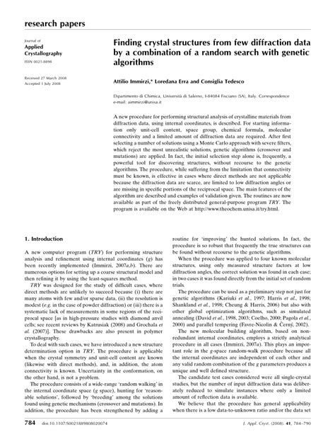 Pdf Finding Crystal Structures From Few Diffraction Data By A Combination Of A Random Search