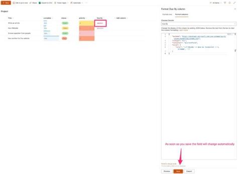 SharePoint Advanced Column Formatting Manuel T Gomes